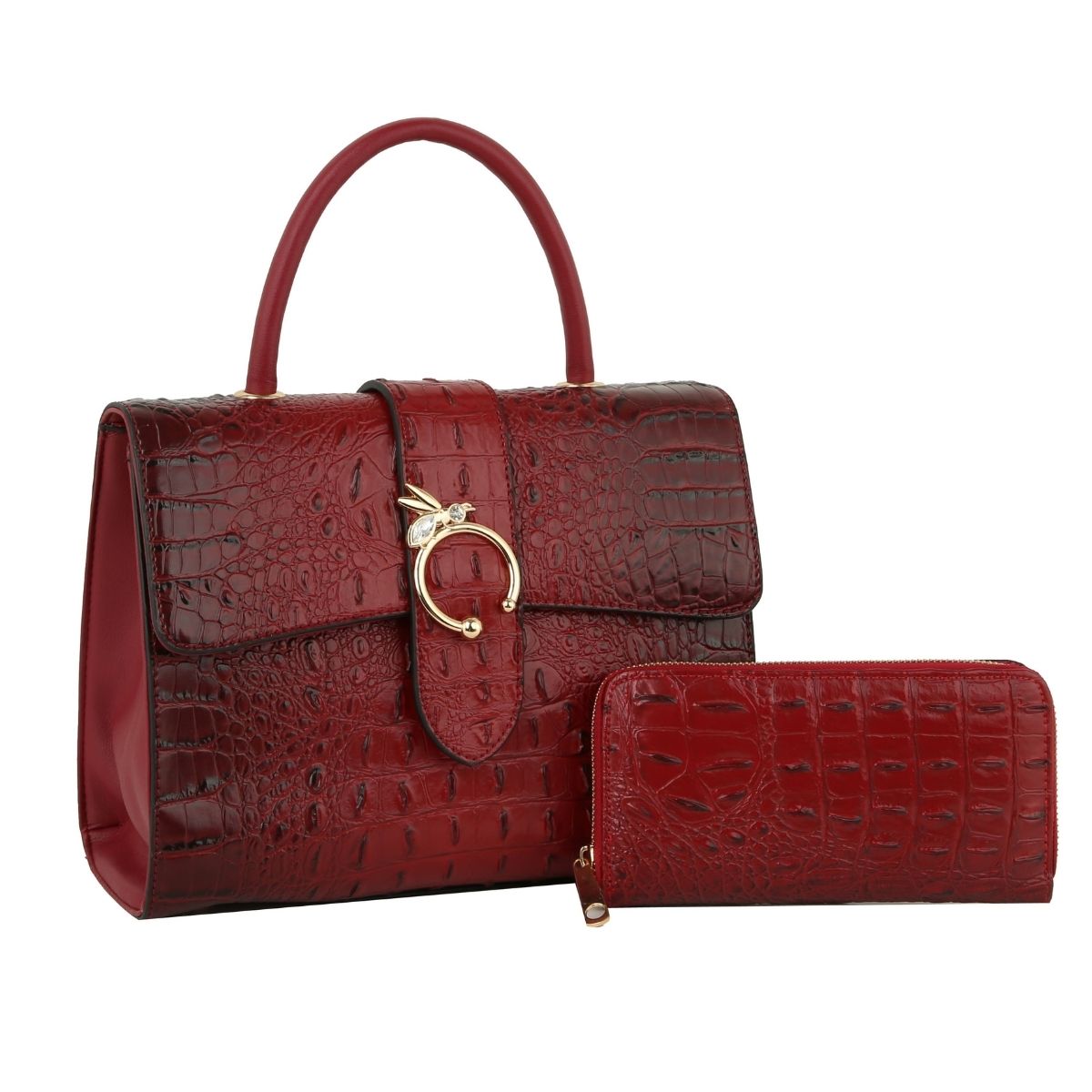 Red Croc Bee Satchel Handbag Set – The GameChanger's Boutique