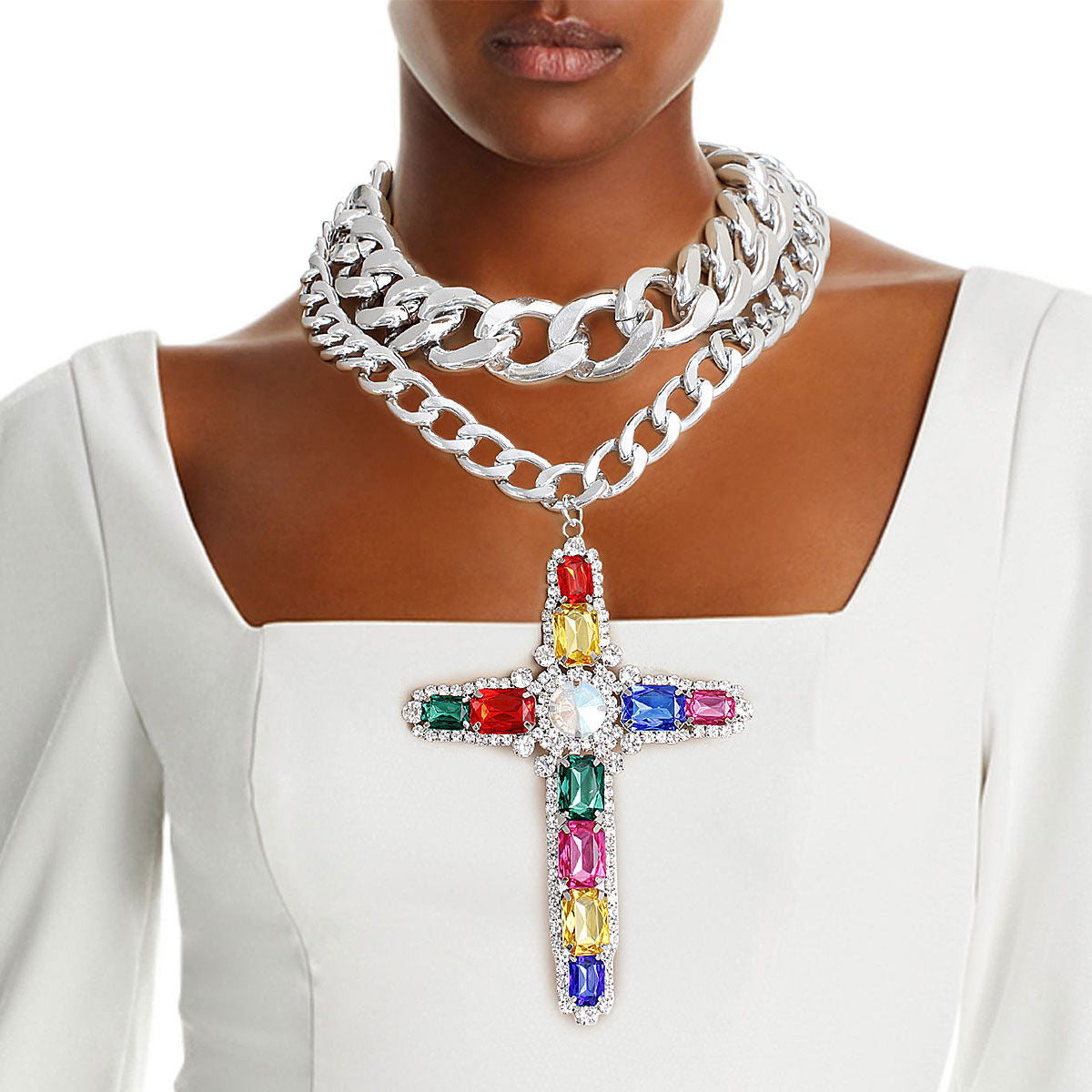 Chunky Silver Multi Jumbo Cross Set – The GameChanger's Boutique
