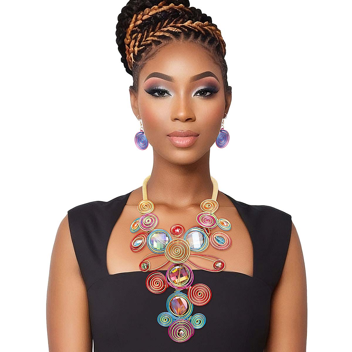 Rainbow Coiled Wire Bib Set – The GameChanger's Boutique