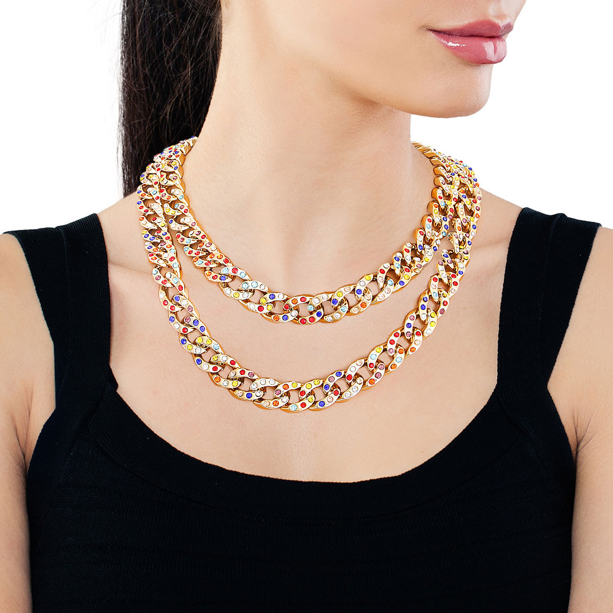 Multi Color Double Layered Cuban Chain – The GameChanger's Boutique