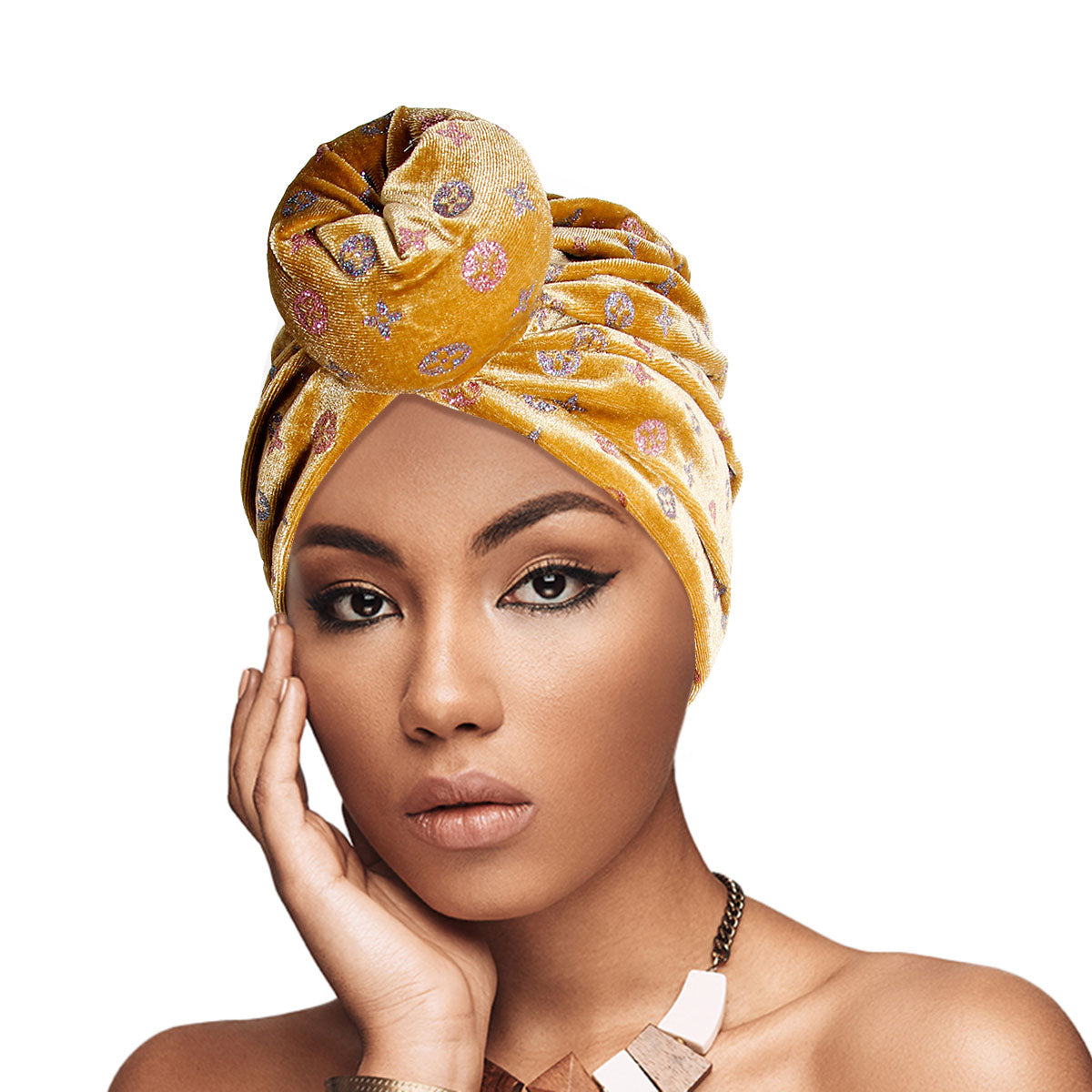 Gold Velvet Luxury Monogram Turban – The GameChanger's Boutique